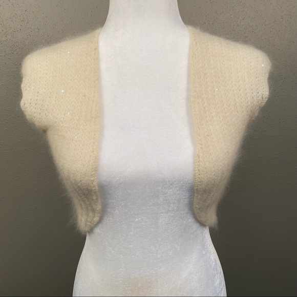 Sweaters | Angora Rabbit And Wool Cropped Sweater Shrug With Sequins 9s ...